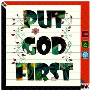 Put God First, PNG, Spiritual - Etsy