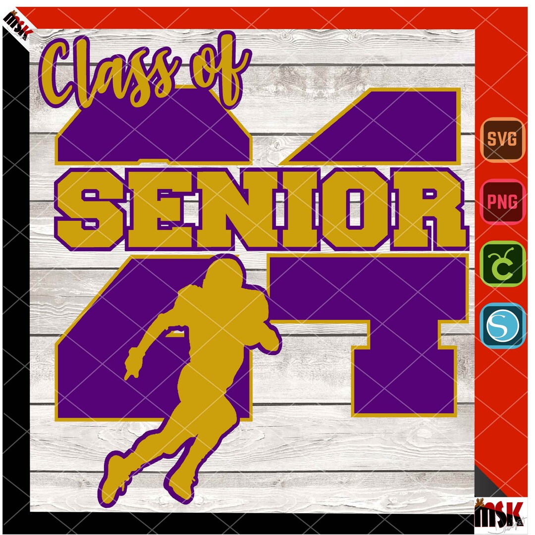 Split Senior Class of 24 Football Svg Png School - Etsy