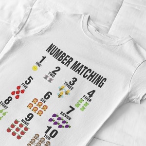 Number Matching, Learning Shirt, Sublimation, Elementary, School, Png ...