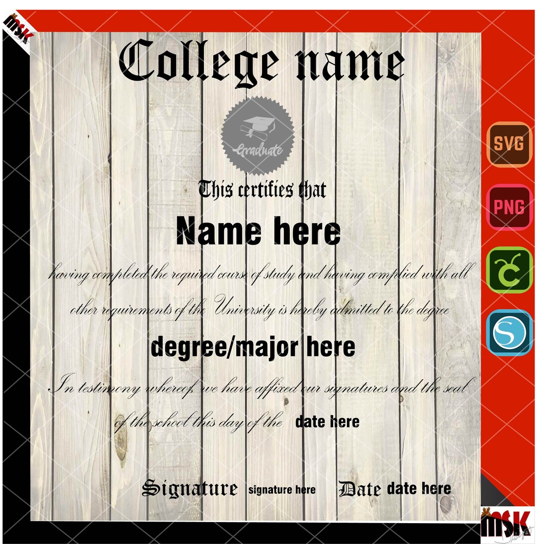 College, Diploma, Svg, Png, School, Graduation - Etsy
