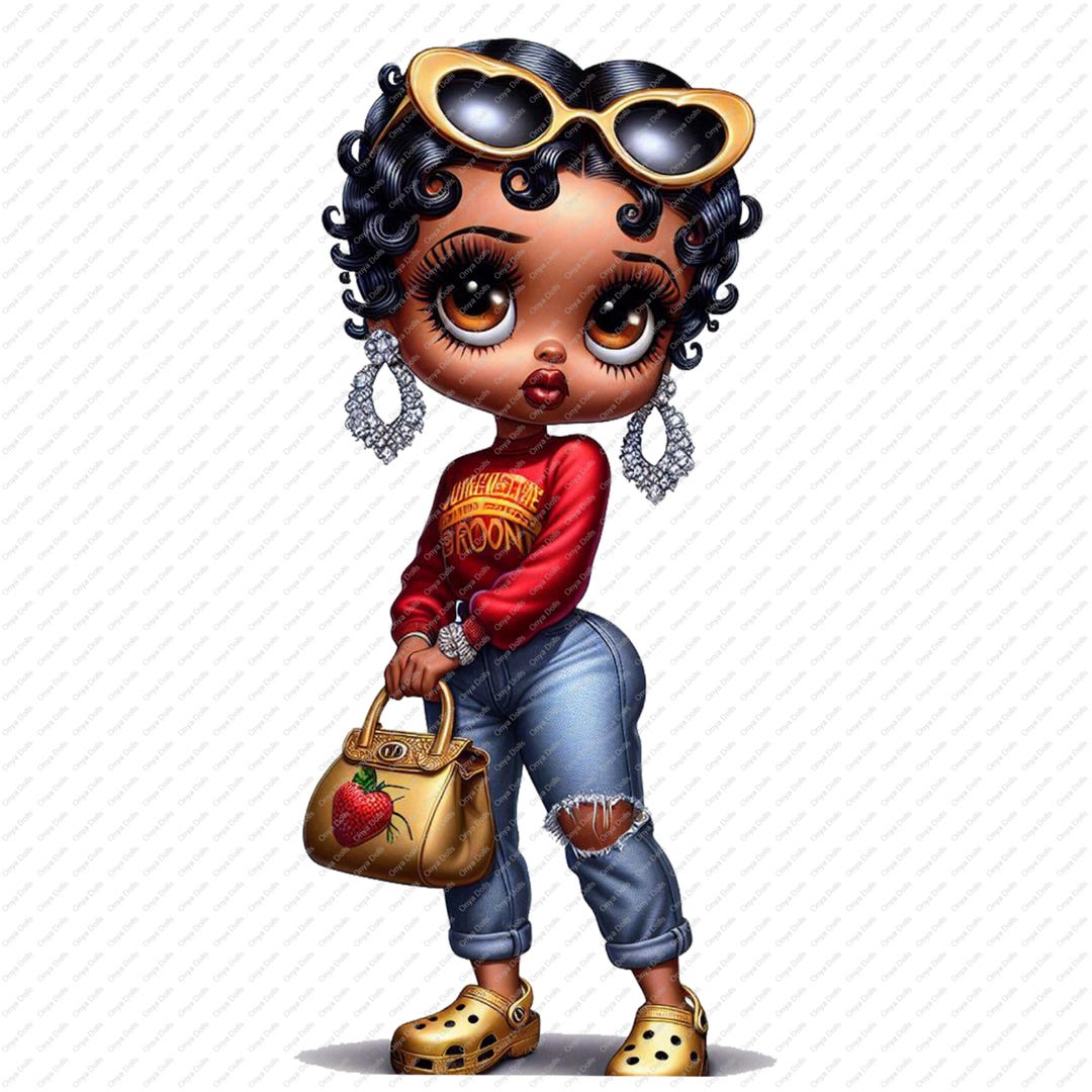 Baddie Boop, Classy, African American Woman, Melanin, With Purse, Afro ...