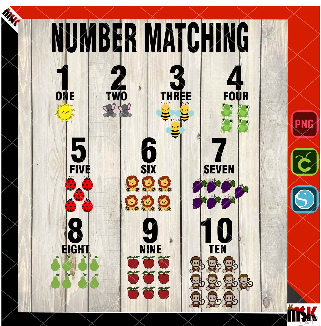 Number Matching, Learning Shirt, Sublimation, Elementary, School, Png ...