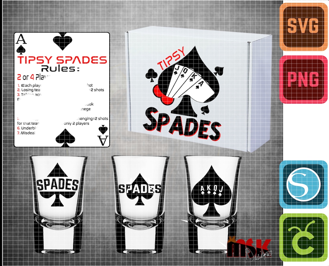 Tipsy Spades, Png, DIY, Adult Drinking Game.. - Etsy