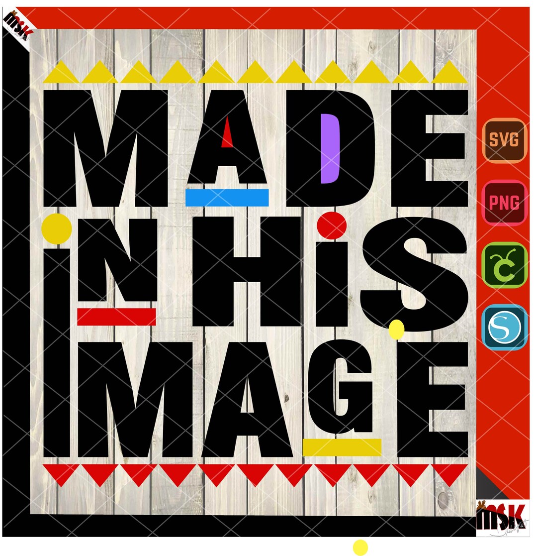 Made in His Image, Svg, Png - Etsy