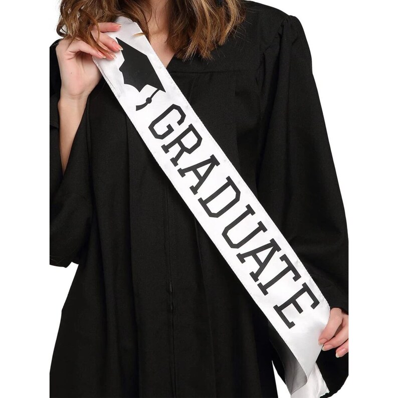 Graduation Sash- 2023 Graduation Decoration, Congrats Grad, Black and ...