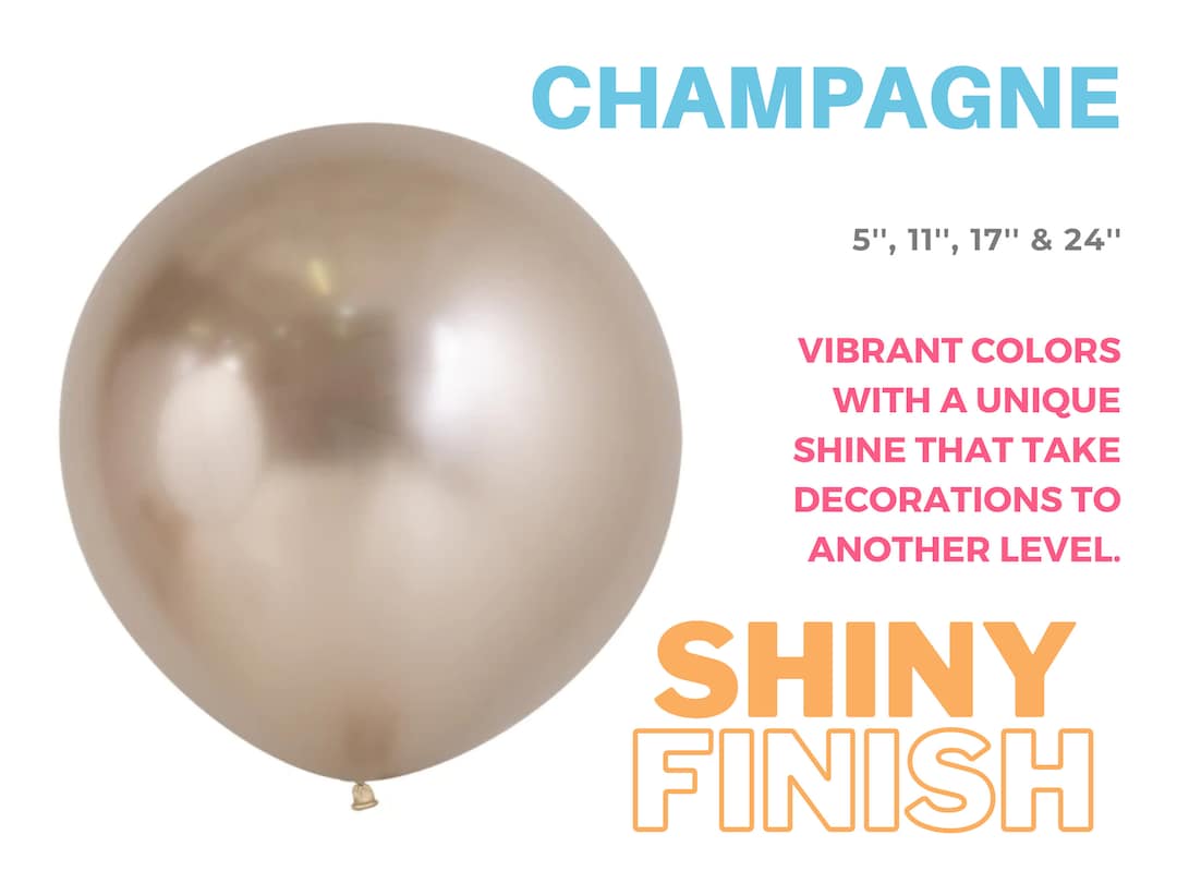 SHINY Champagne Premium Latex Balloons, Individual Balloons for Party ...