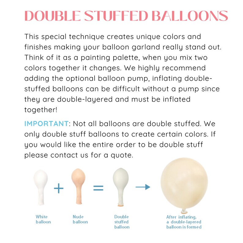 DIY Double Stuffed Balloon Garland Kit - Shades of Blue, Sand, White ...
