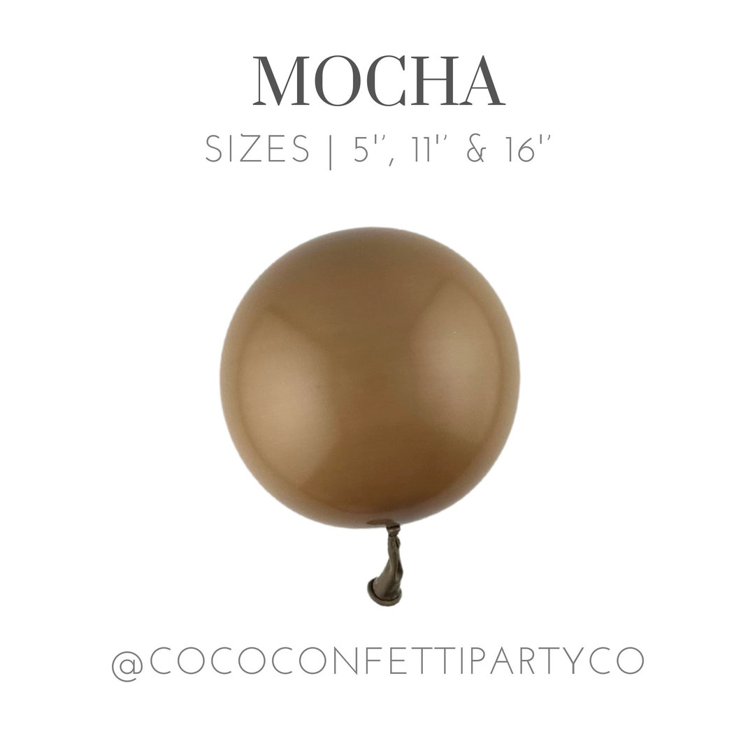 Mocha Premium Latex Balloons, MATTE, Individual Balloons for Party ...