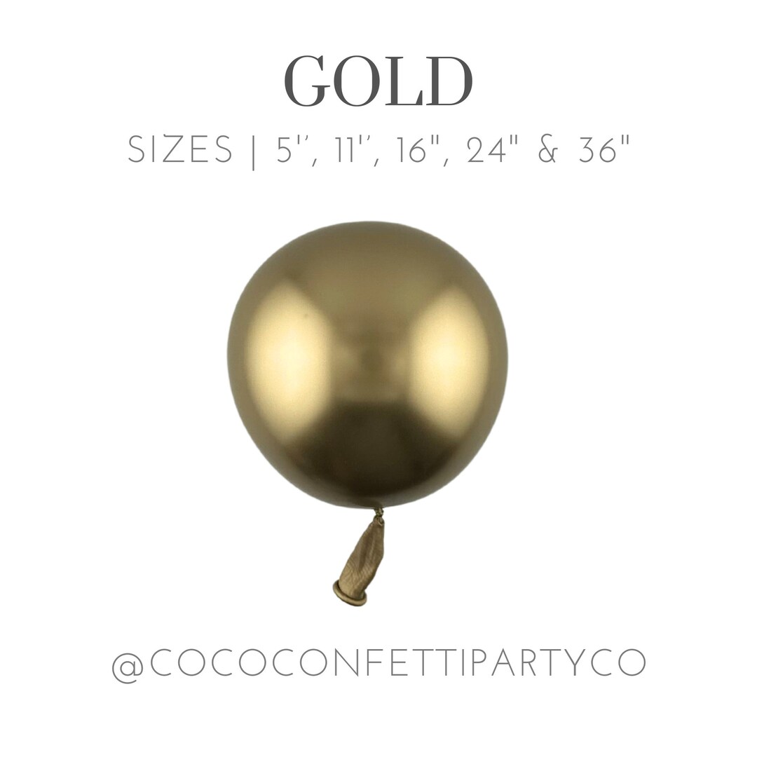SHINY Gold Latex Balloons, Individual Balloons for Party Decorations ...
