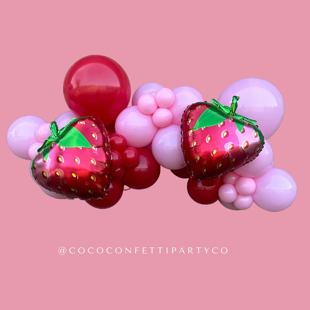 Strawberry Theme DIY Balloon Garland - Pink, Red, Berry Sweet, Berry ...
