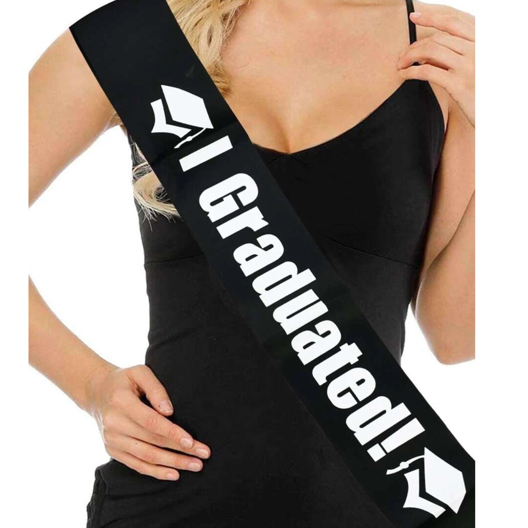 Graduation Sash- 2023 Graduation Decoration, Congrats Grad, Black and ...