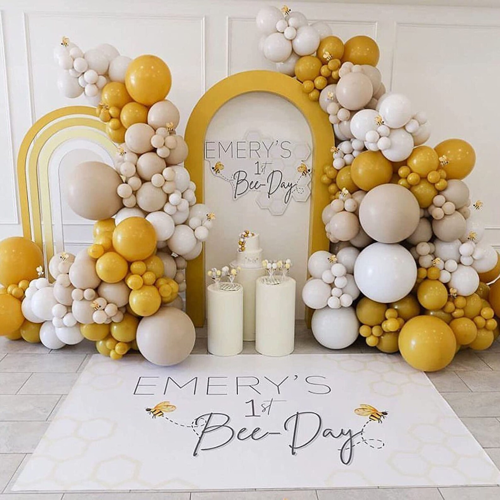Neutral Balloon Garland Kit – Mustard, Almond & White DIY Balloon Arch ...