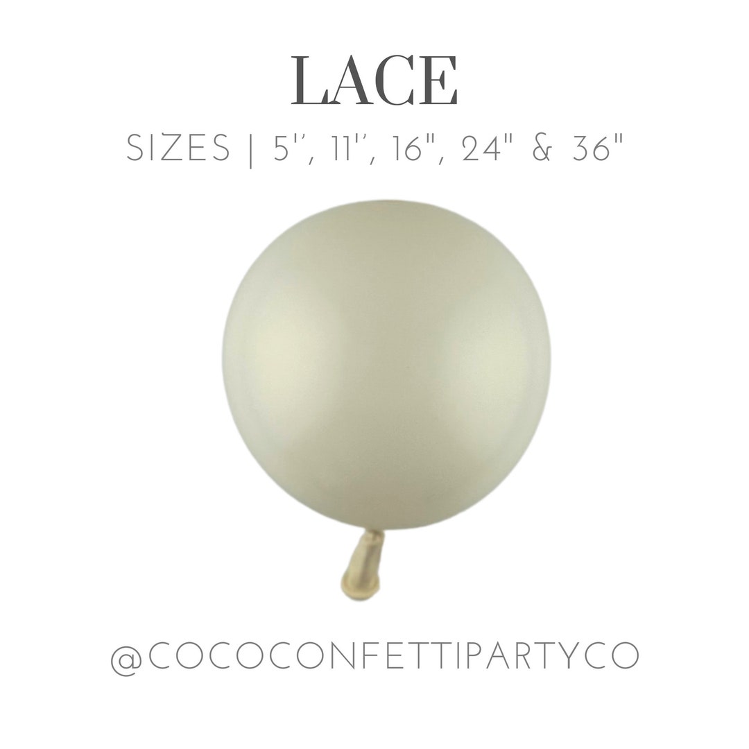 Ivory Lace Premium Latex Balloons, MATTE, Individual Balloons for Party ...