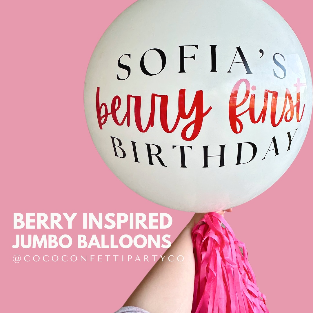 Personalized 'berry First' Jumbo Birthday Balloon - Jumbo Balloon With ...