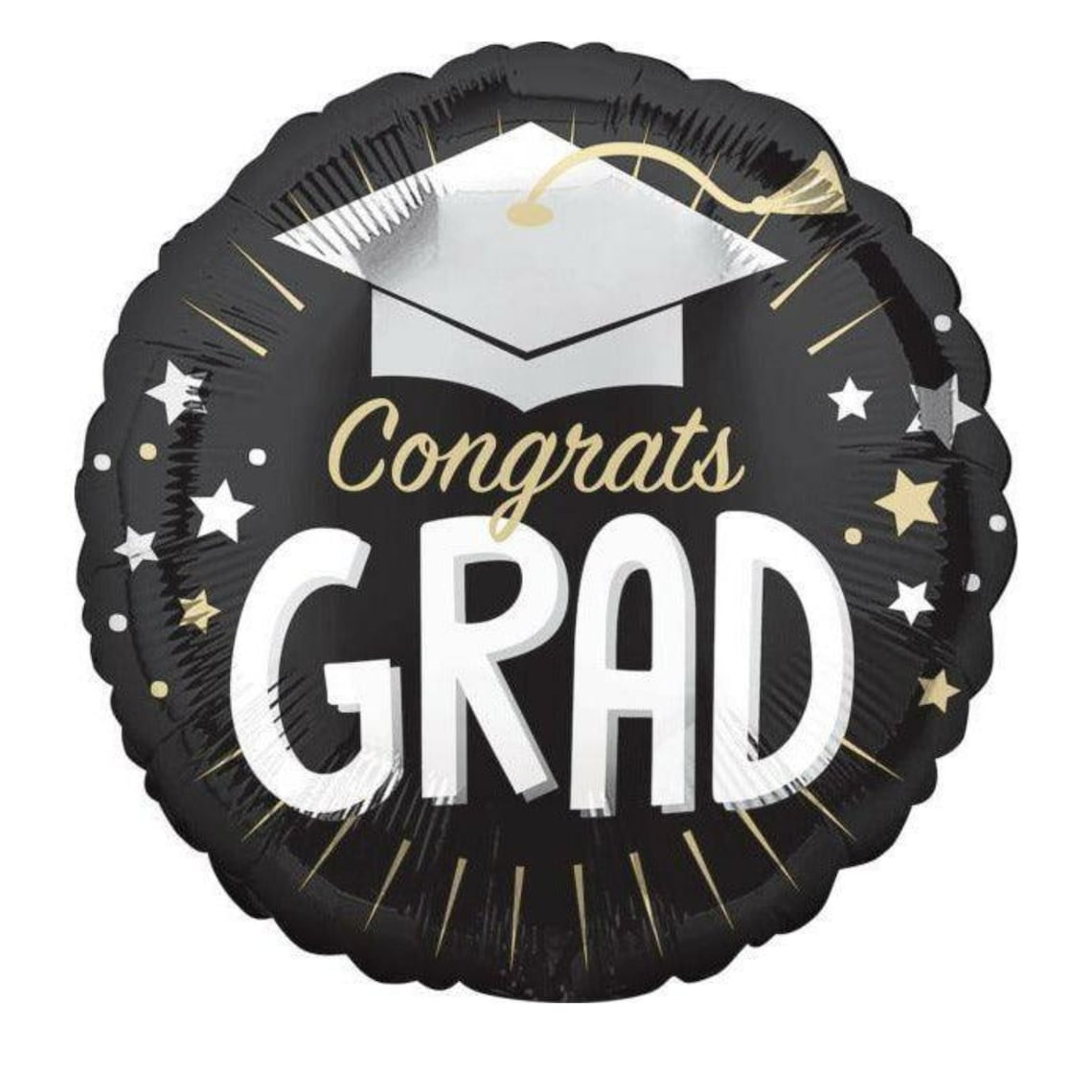 Graduation 'congrats Grad' Silver Cap 18in Foil Balloon FLAT ...