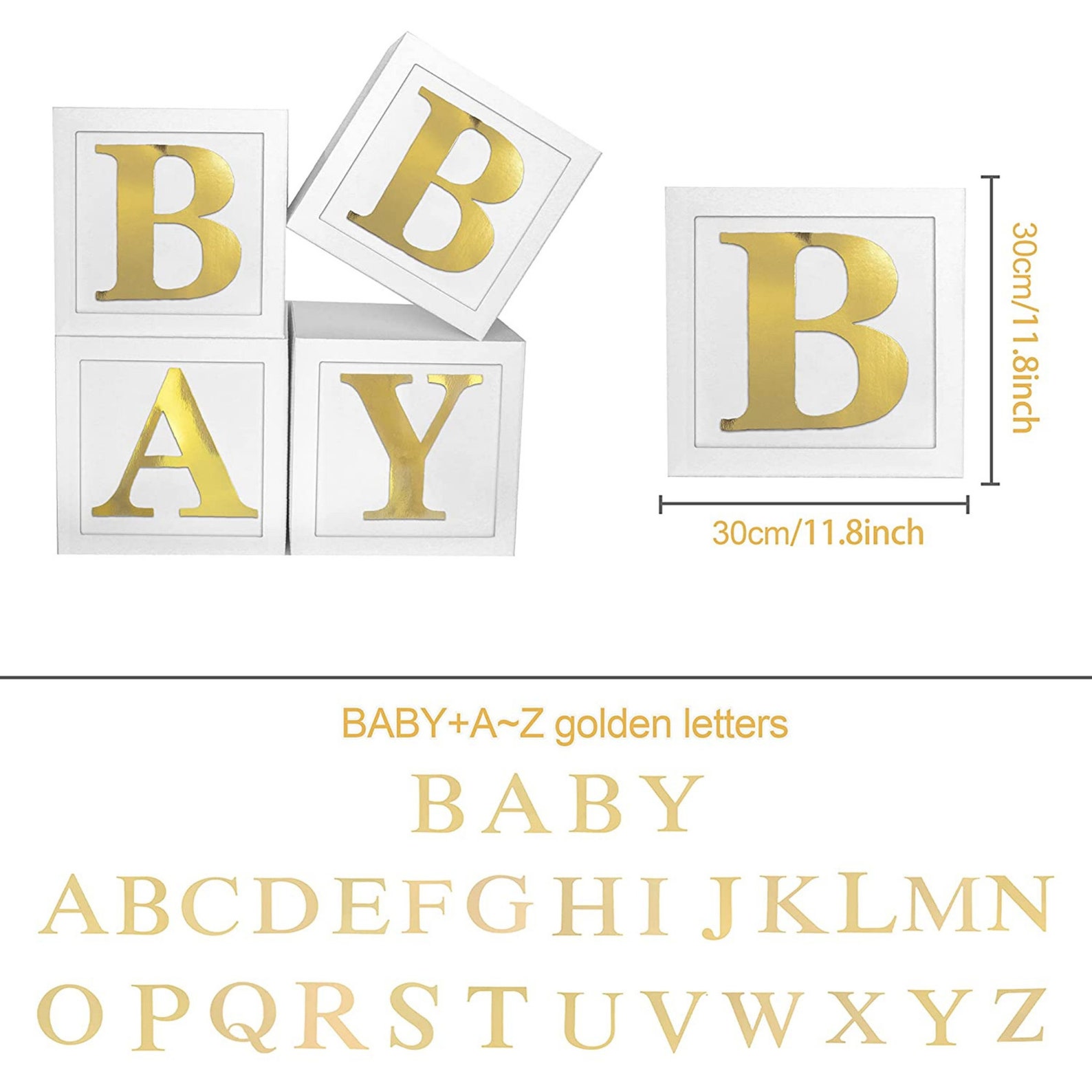 White & Gold Pop up Decoration Boxes Baby Shower Decoration - Etsy