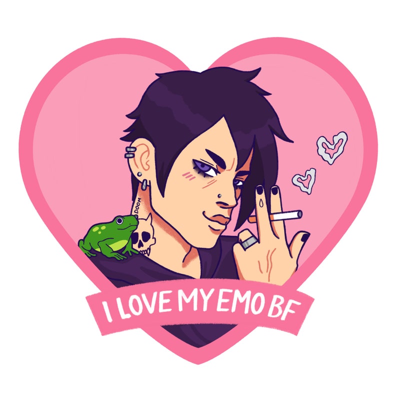 I Love My Emo BF Sebastian Vinyl Sticker - Etsy