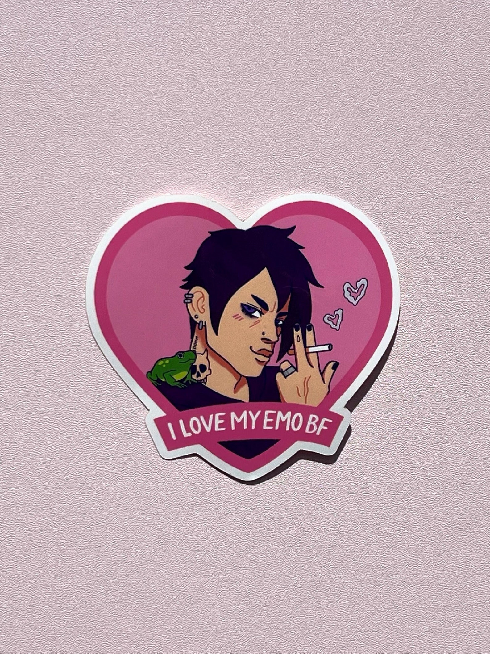 I Love My Emo BF Sebastian Vinyl Sticker - Etsy
