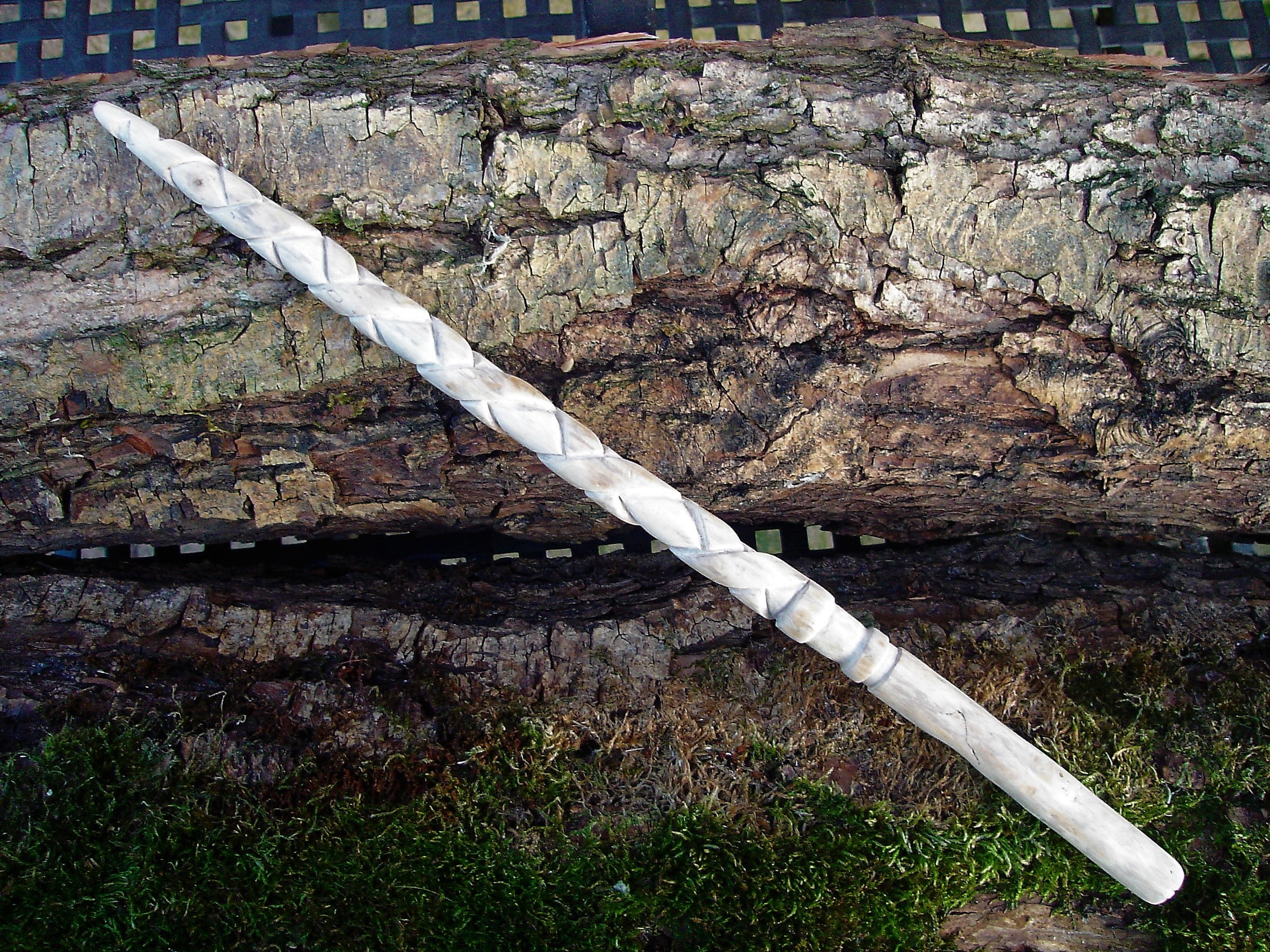 Hand Carved Wooden Protection Rune Wand - Etsy UK