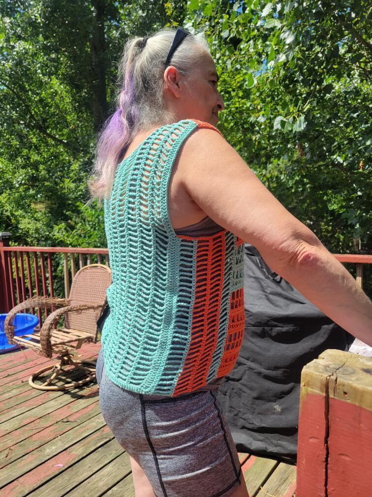 Crossed Out Tank Pattern Crochet Pattern Top Pattern With Beads - Etsy