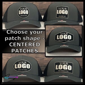 One Dozen Custom Leather Patch, Richardson 112-6 Panel Snapback Trucker ...