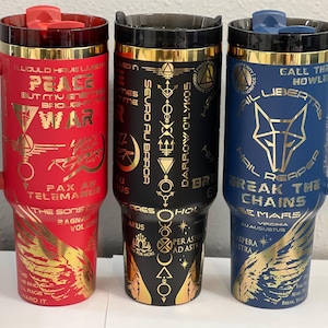 Red Rising Howler Themed 40oz Tumbler, Stanley Like Quencher, Laser ...