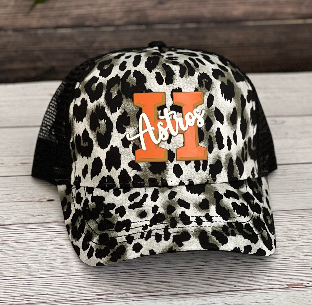 Ladies Leopard Print Astros Hat, Houston Astros, Leopard Print Hat - Etsy