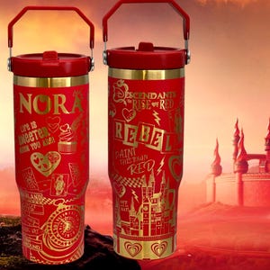 Rise of Red 30oz Flip Straw Water Bottle With Handle, Laser Engraved ...