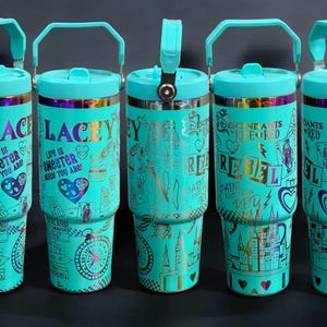 Rise of Red 30oz Flip Straw Water Bottle With Handle, Laser Engraved ...