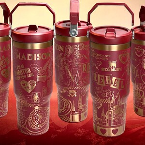 Rise of Red 30oz Flip Straw Water Bottle With Handle, Laser Engraved ...