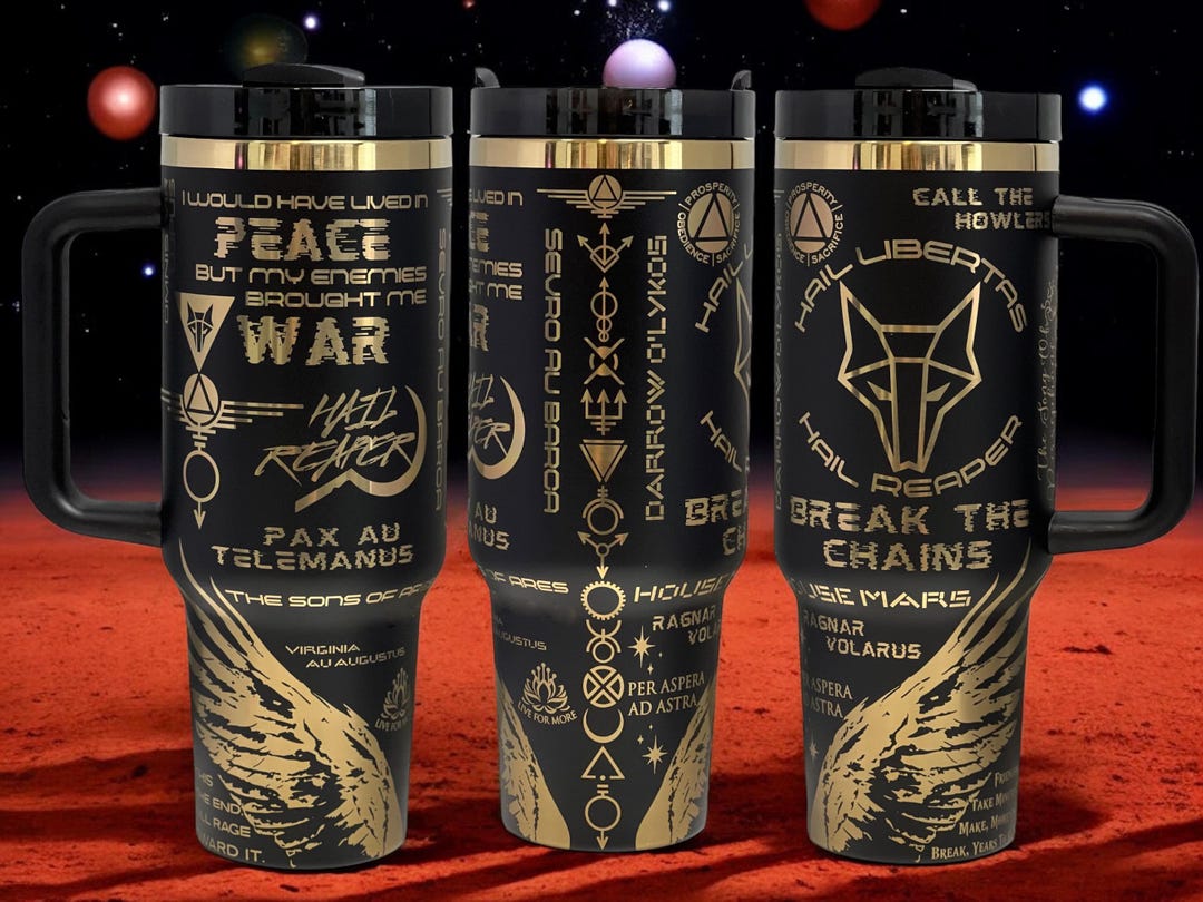 Red Rising Howler Themed 40oz Tumbler, Stanley Like Quencher, Laser ...