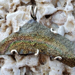 Unique Rainbow Pyrite Pendant - Etsy