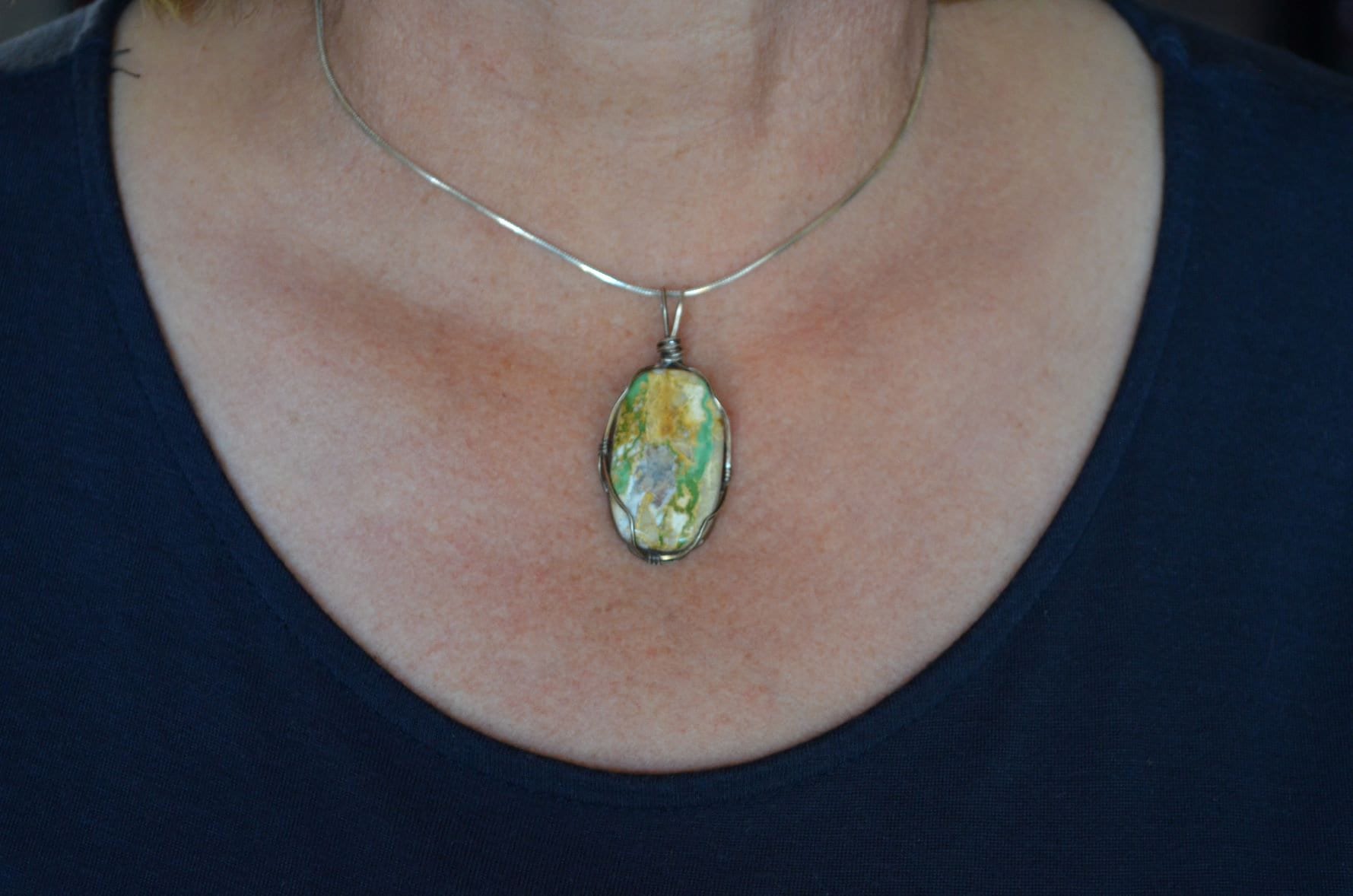 Ribbon Turquoise Set in Sterling Silver - Etsy