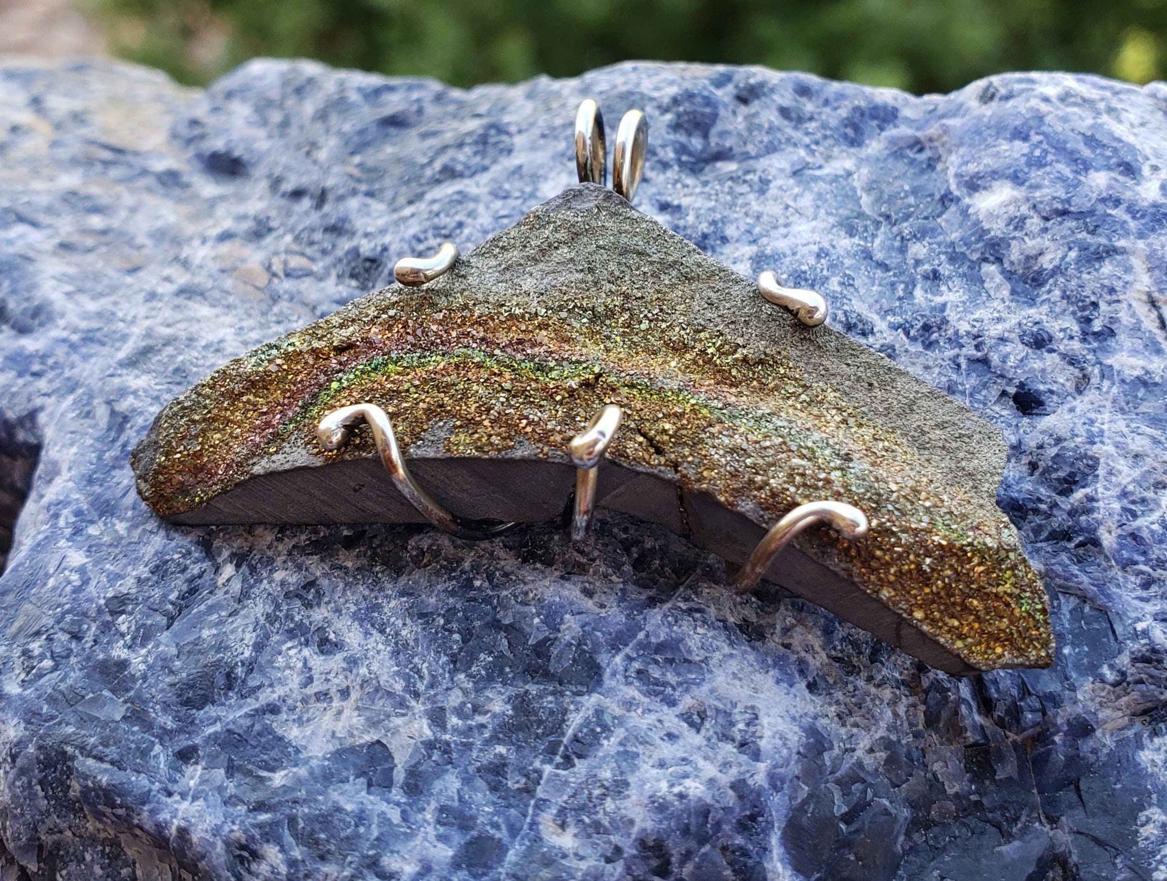 Unique Rainbow Pyrite Pendant - Etsy