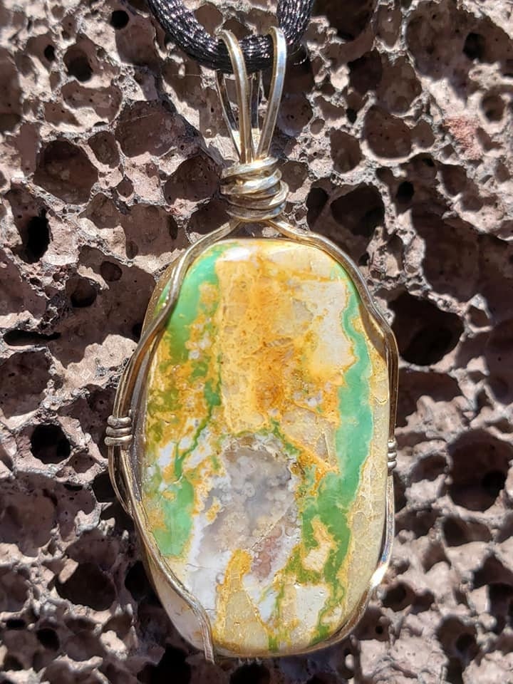 Ribbon Turquoise Set in Sterling Silver - Etsy