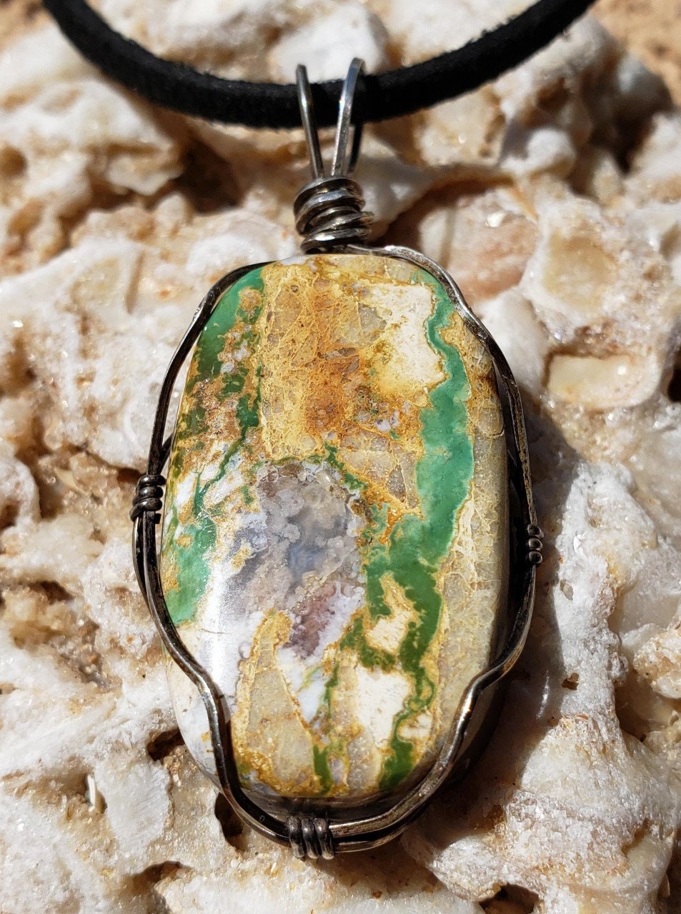 Ribbon Turquoise Set in Sterling Silver - Etsy