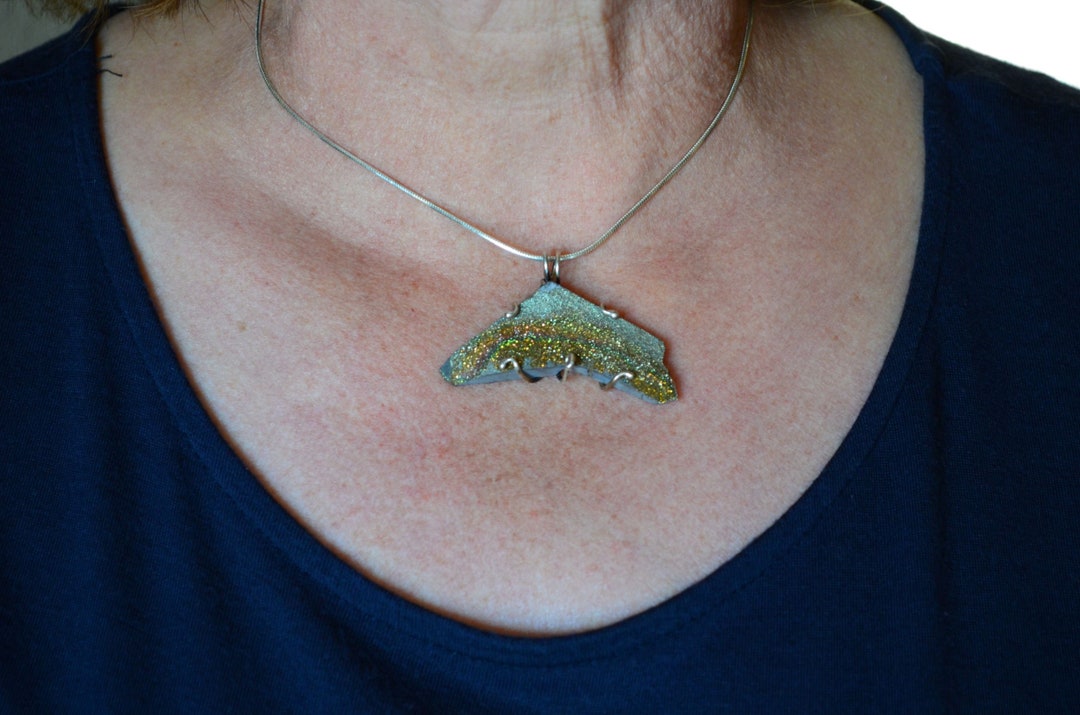 Unique Rainbow Pyrite Pendant - Etsy