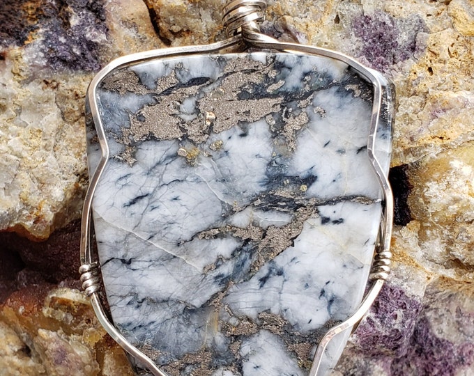 Native Silver in Quartz Pendant in Sterling Silver - Etsy