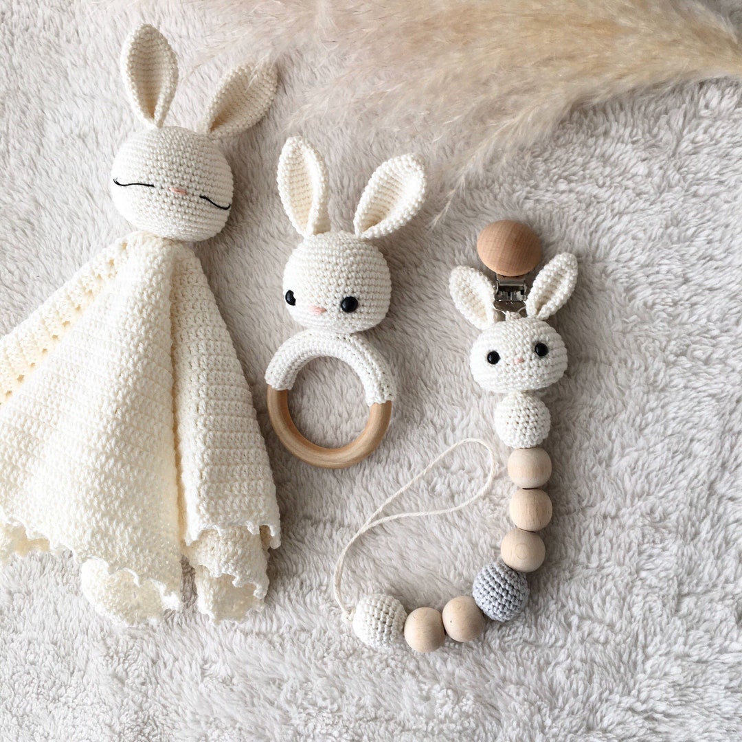 Amigurumi Rabbit, Rabbit Rattle , Rabbit Doll Set , Rabbit Sleeping ...