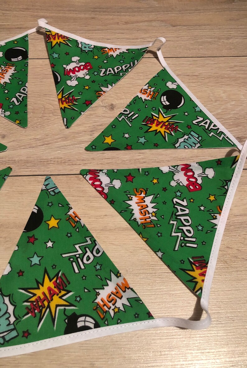Boom Pow Wow Comic Bunting - Etsy UK