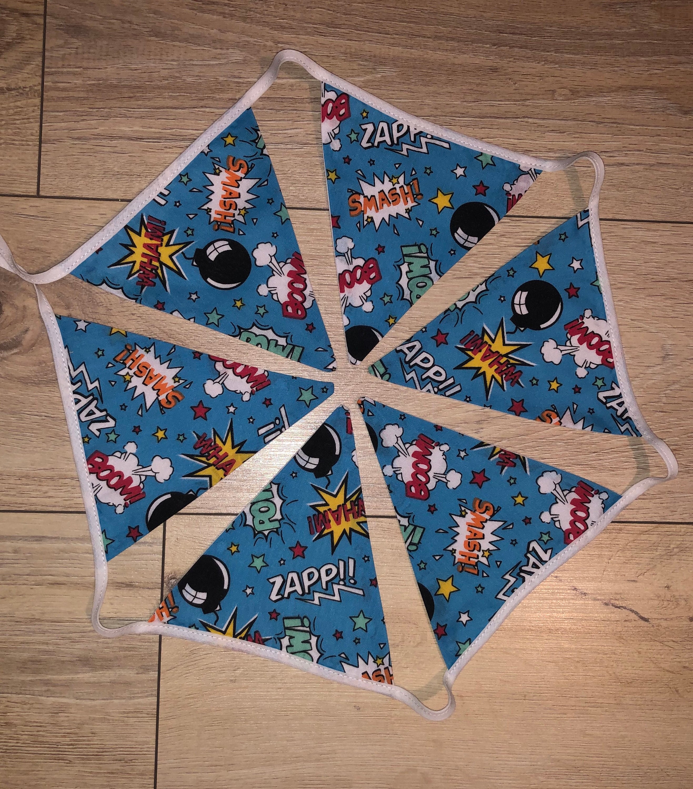 Boom Pow Wow Comic Bunting - Etsy UK