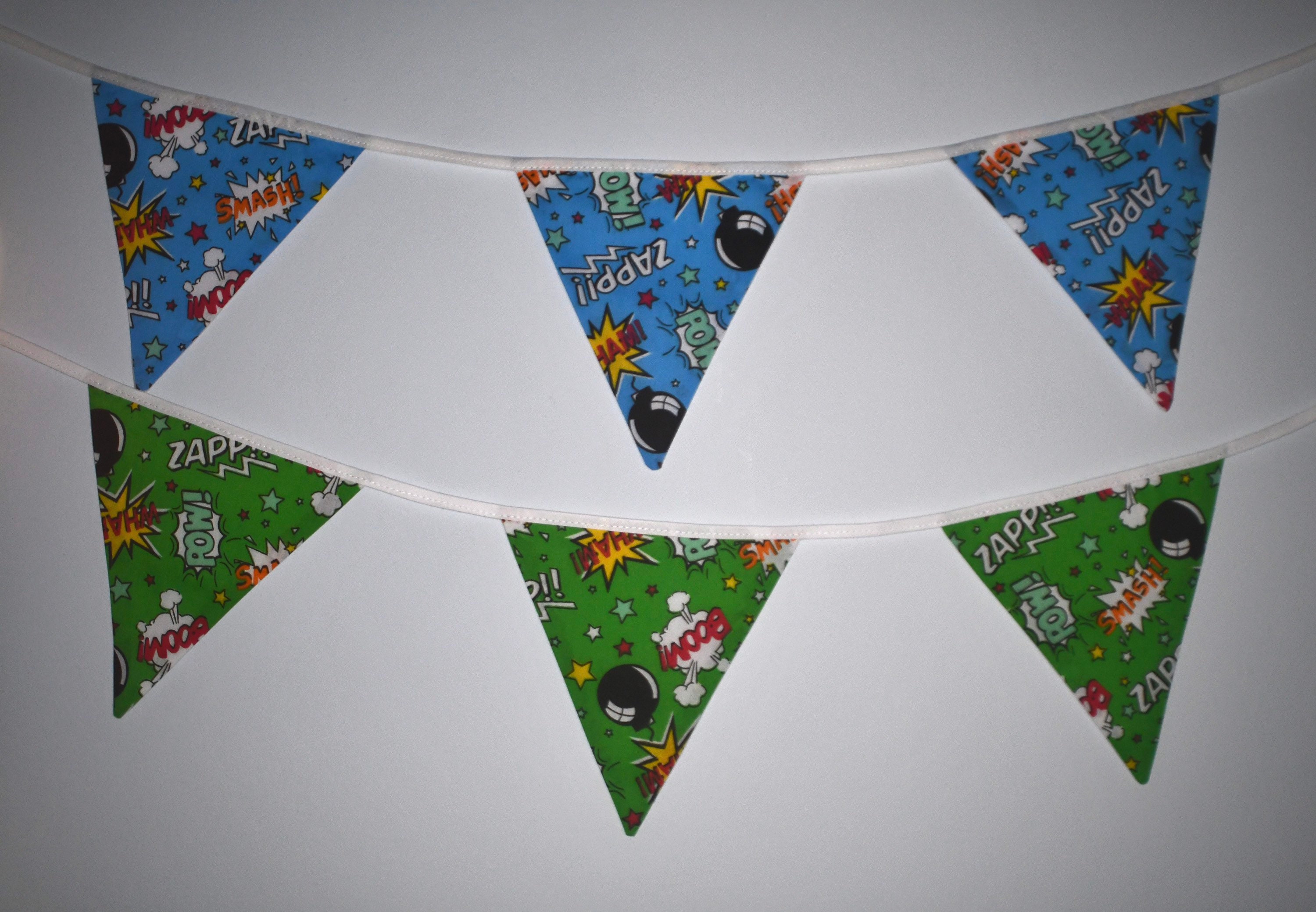 Boom Pow Wow Comic Bunting - Etsy UK