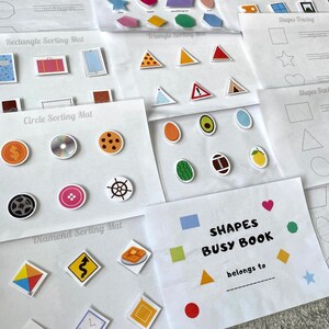 Shapes Busy Book for Toddler, Montessori Quiet Book, Shapes Matching ...