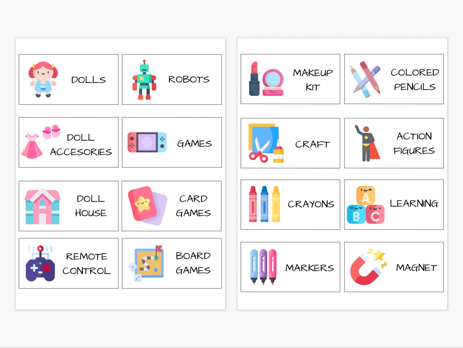 Printable Toys Storage Label for Playroom Kids and Toddler - Etsy