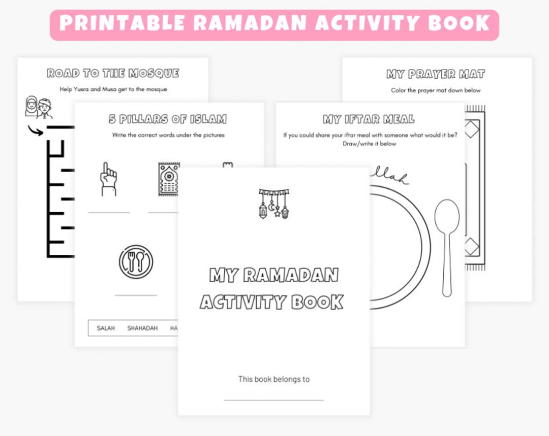 Kids Ramadan Activity Book Printable Workbook for Muslim - Etsy