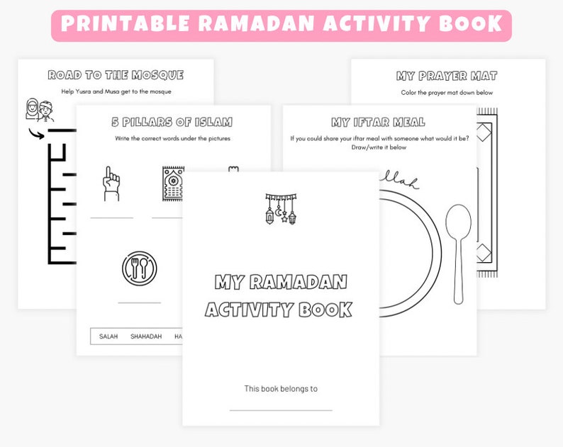 Kids Ramadan Activity Book Printable, Workbook for Muslim Kids, Islam ...
