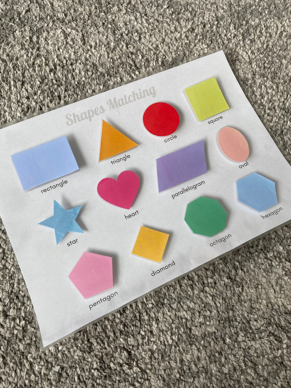 Shapes Matching Activity Page, Match the Shapes Game for Toddler and ...