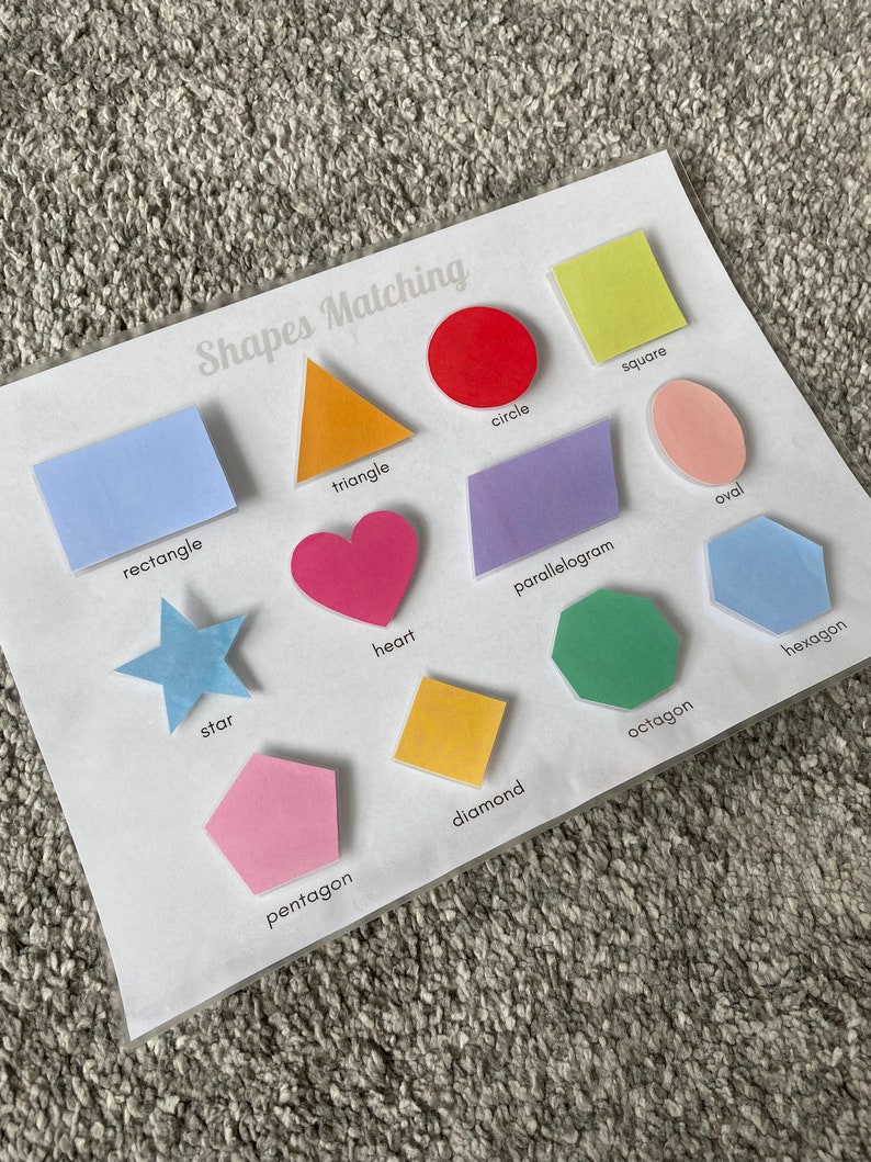Shapes Matching Activity Page, Match the Shapes Game for Toddler and ...