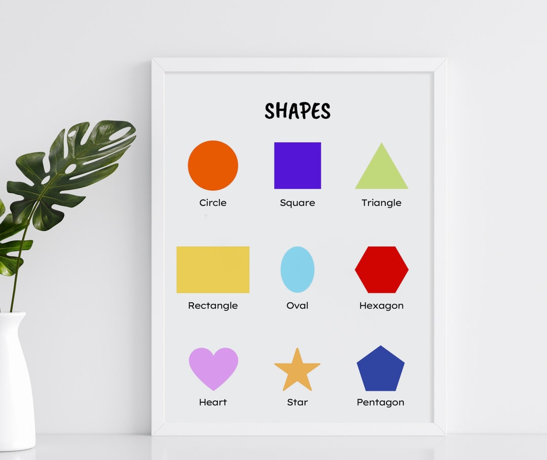 Shapes Nursery Poster Printable, Montessori Educational Wall Art for ...