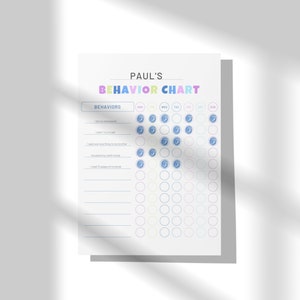 Behavior Chart for Kids, Sticker Chart for Toddler, Classroom Behaviour ...